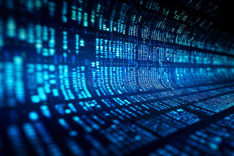 Cyber Data Grid in Neon Blue. Created with Generative AI Stock ...