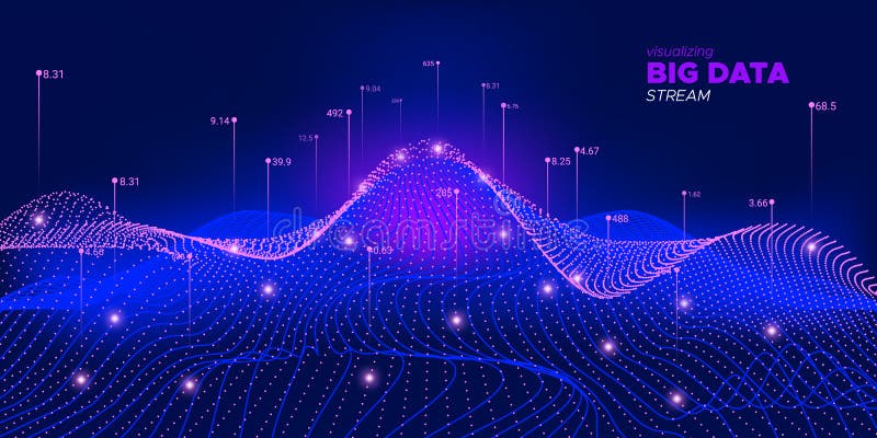 Cyber Data Infographic. Blue Statistic Matrix Stock Vector ...