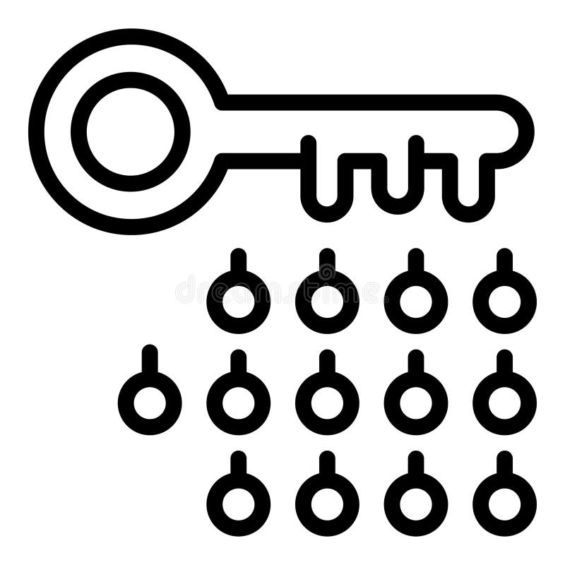 Cyber Data Key Icon Outline Vector. Internet Account Stock Illustration ...