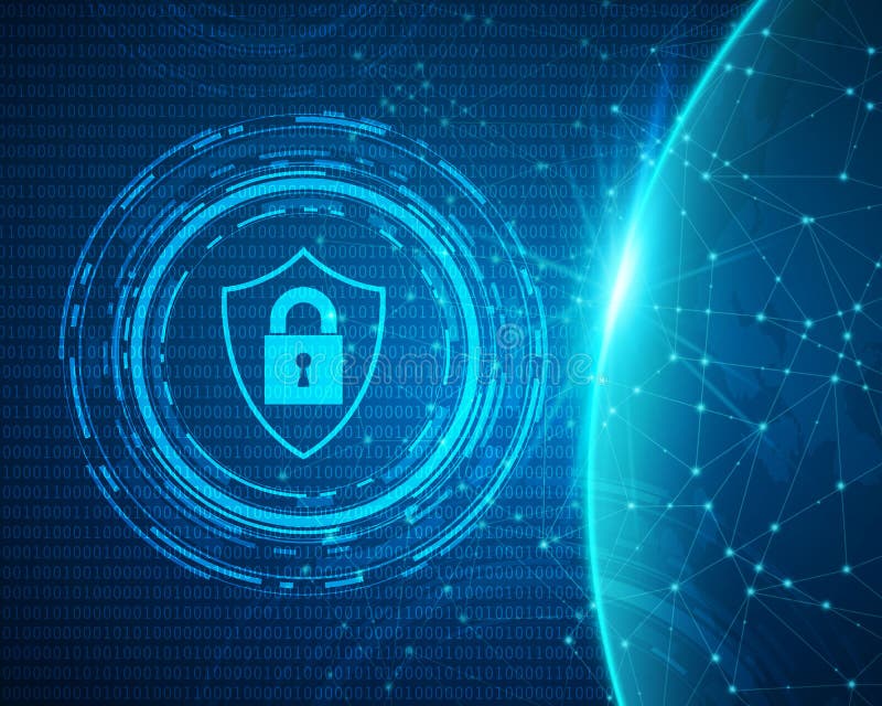 Cyber Data Security Design stock illustration. Illustration of data ...