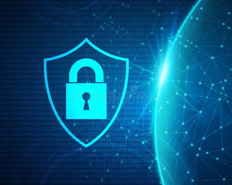 Cyber Data Security Design stock illustration. Illustration of hacker ...