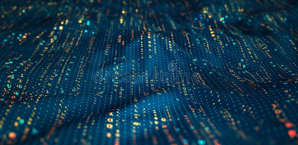 Cyber Data Stream Digital Neural Networks Stock Illustration