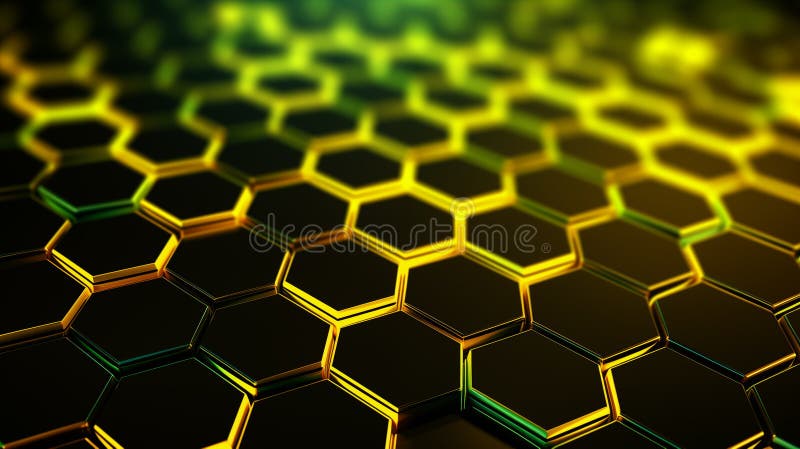 Cyber Digital Hexagon Ai Generated Metal Pattern Stock Image - Image of ...