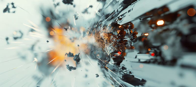 Cyber Digital Machine Explosion Background Stock Illustration ...