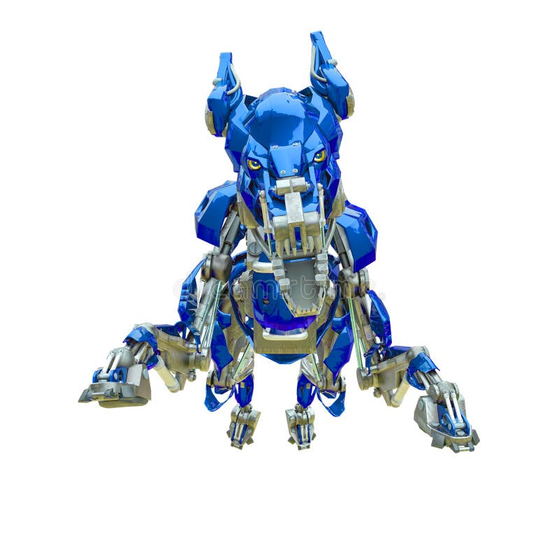 Cyber dog alert pose stock illustration. Illustration of guard - 168034802