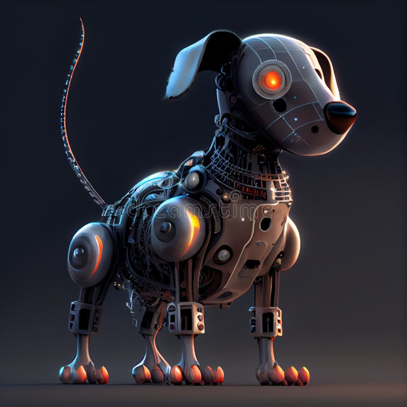 Cyber Dog Id Portrait. Ai Generated Image Stock Illustration ...