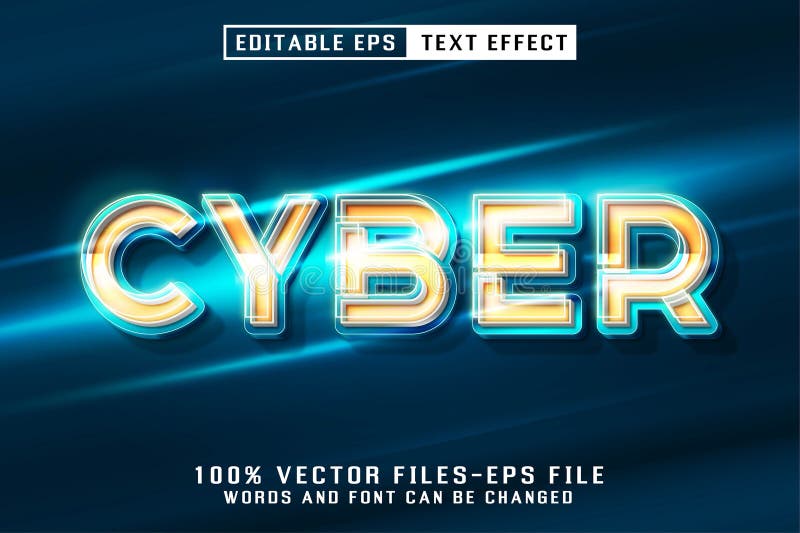 Cyber Editable Tech Effect stock vector. Illustration of features ...