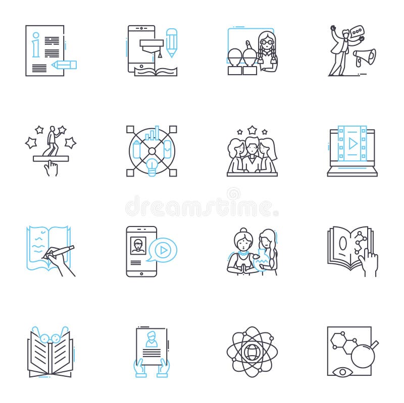 Cyber Education Linear Icons Set. Security, Technology, Online ...
