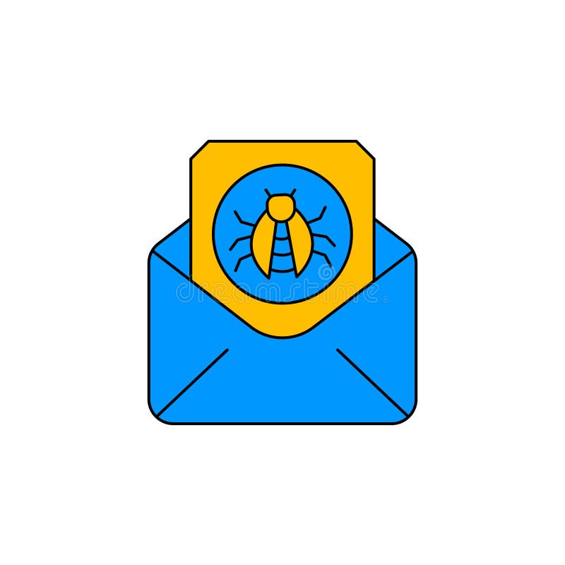 Cyber Email Attack Icon Vector Stock Vector - Illustration of icon ...