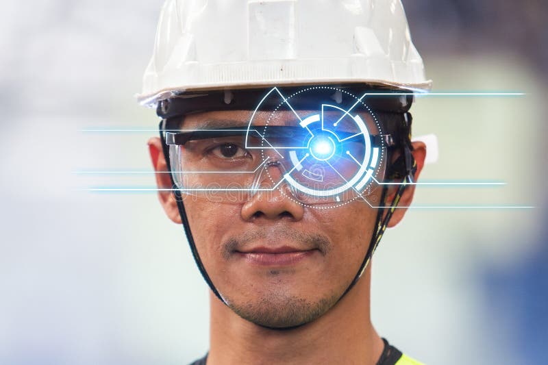 Cyber Engineer Man Technology Eye. Creative Innovation Stock Photo ...