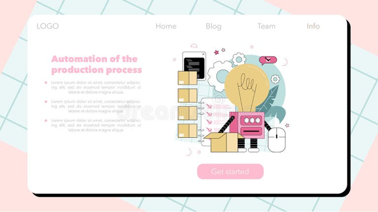 Cyber Engineering Web Banner or Landing Page. Robotics Constructing Stock Vector - Illustration ...