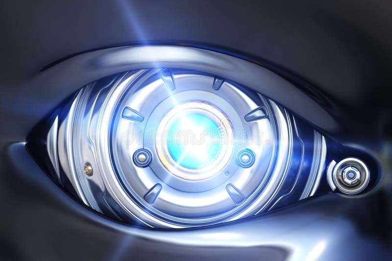 Cyber eye close up stock illustration. Illustration of abstract - 76693149