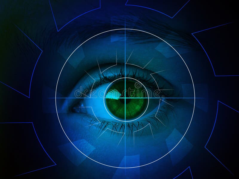 Cyber eye with len stock illustration. Illustration of digital - 72416733