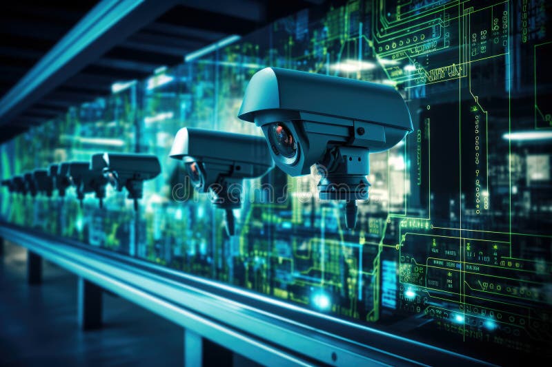 Cyber Eyes. Futuristic CCTV Keeping Watch AI Generated Stock ...