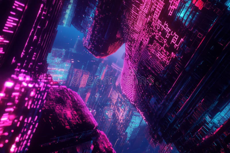 A Cyber-fantasy 3D Background Where Hexagonal Patterns Shift and ...