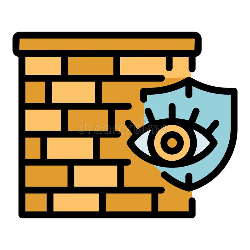 Firewall Icon in Cartoon Style Stock Illustration - Illustration of ...