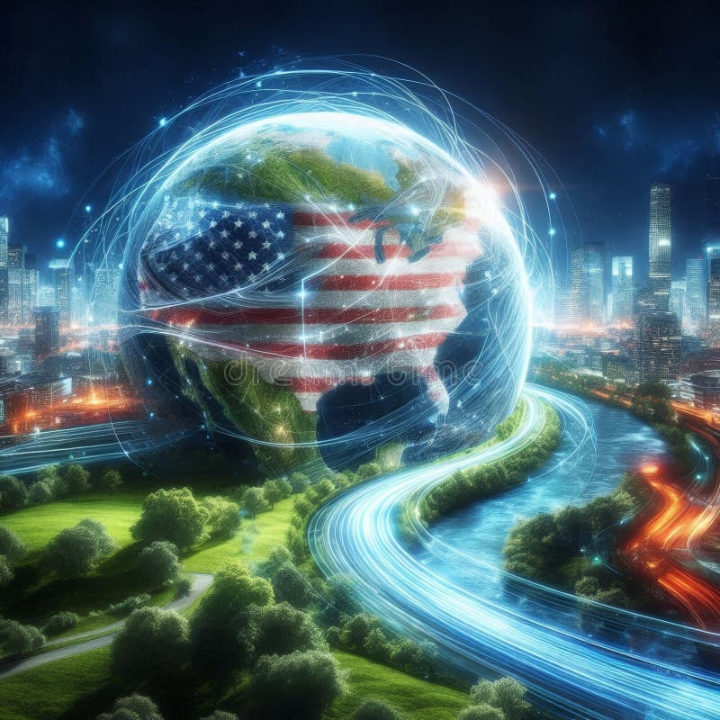 Cyber Flag and Map stock illustration. Illustration of artistic - 324572681