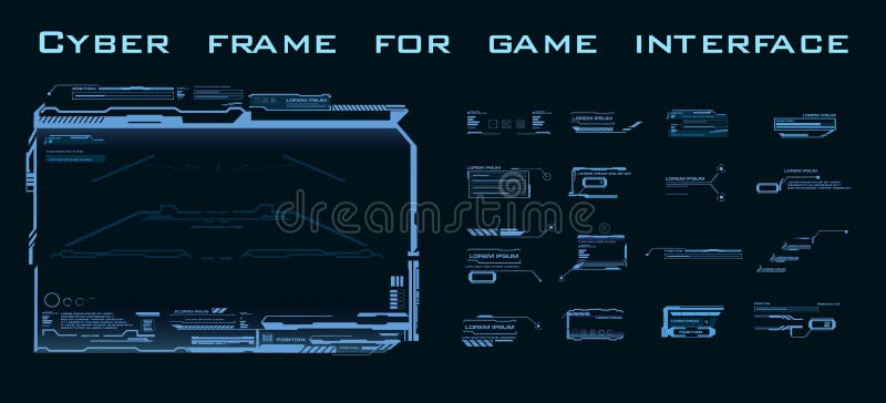Cyber Frame for Game Interface. Set Blocks Square Frames and Callouts ...