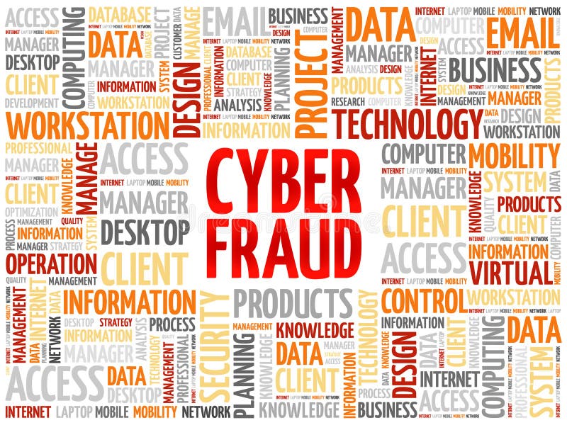 Cyber Fraud word cloud stock illustration. Illustration of collage ...