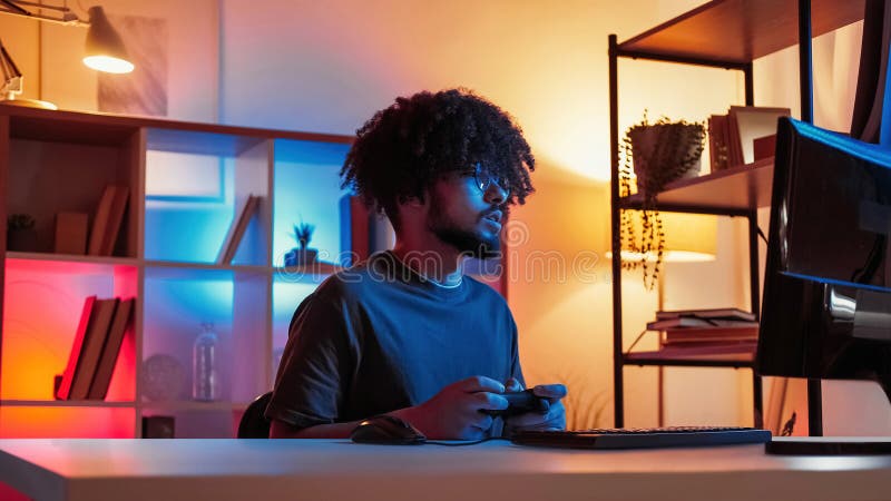 Cyber Game Hipster Man Competition Fun Interested Stock Photo - Image ...