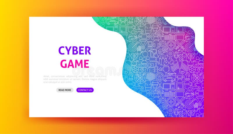 Cyber Game Landing Page stock vector. Illustration of battle - 178534156