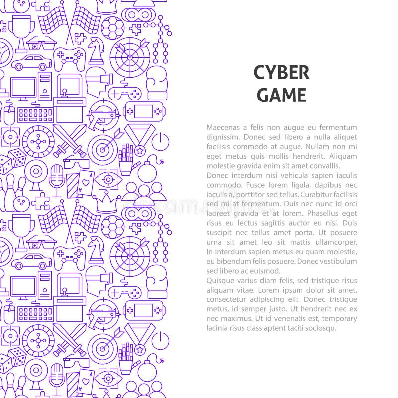 Cyber Game Line Pattern Concept Stock Vector - Illustration of internet ...