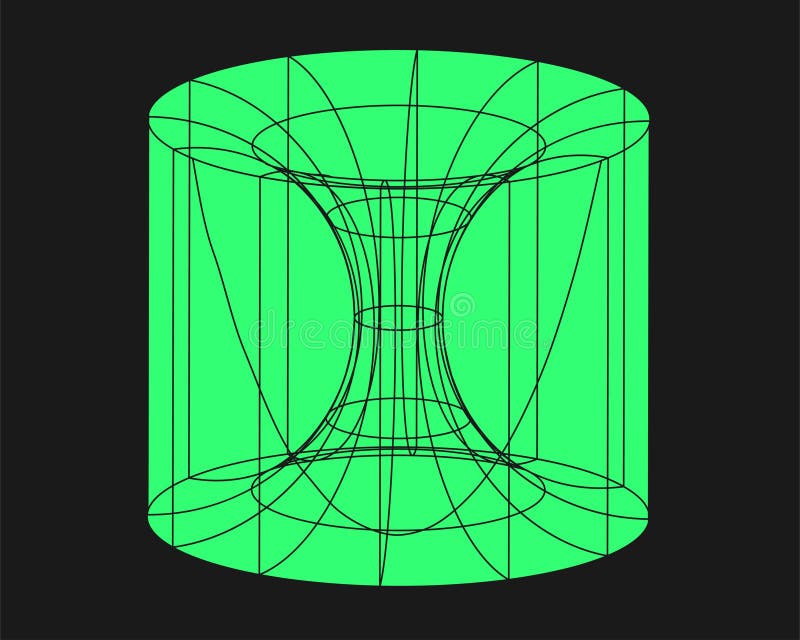 Cyber Geometry Y2k Element. Cyberpunk Shape. Isolated Style on Black ...