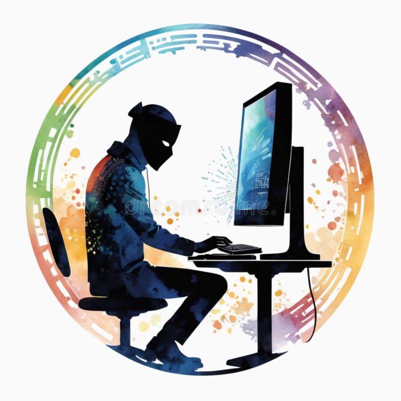 Cyber Ghost: Unveiling the Masked Hacker S Strike Stock Illustration ...