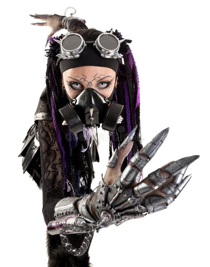 Cyber-Gothic girl stock image. Image of clothes, girl - 74675155
