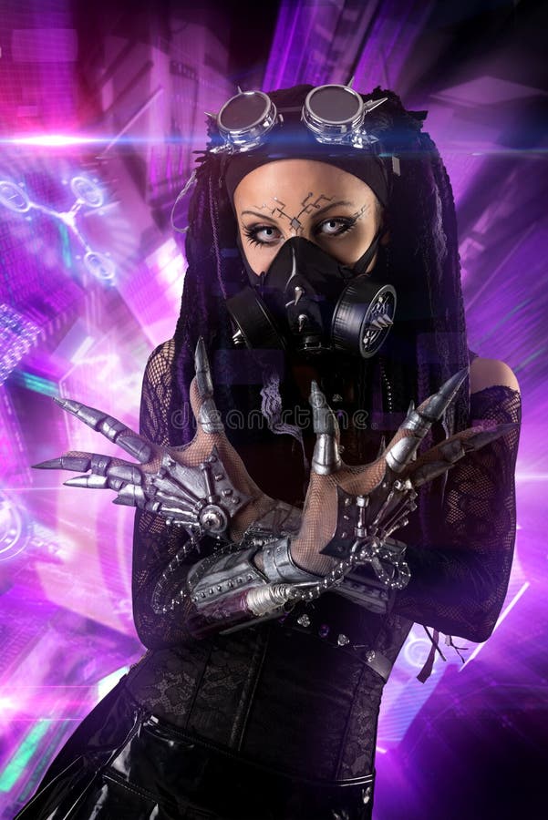 Cyber gothic girl stock photo. Image of pink, cyber, fashion - 12150014