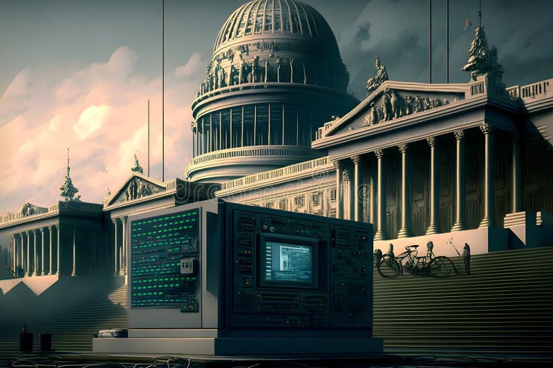 Cyber Government Concept, Neural Network Generated Art Stock ...