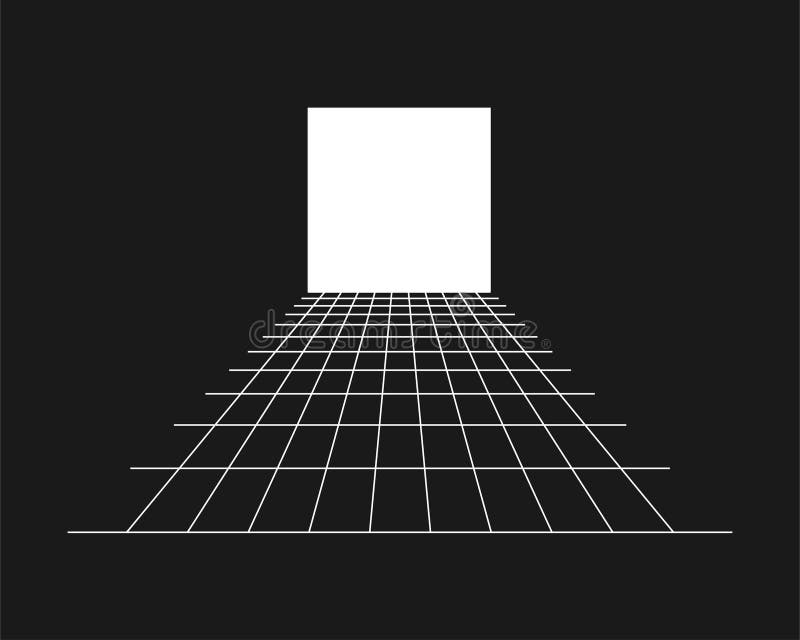 Cyber Grid, Retro Punk Perspective Rectangular Tunnel. Grid Tunnel ...