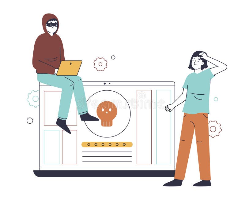 Internet Scam Cyber Crime, Hackers and Cyber Thieves. Cyber Criminals ...