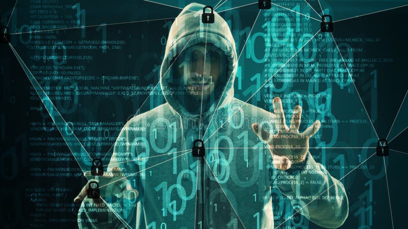 Cyber Hacker Breaking the Code, Abstract Lines Connected Stock Photo - Image of creative, crime ...