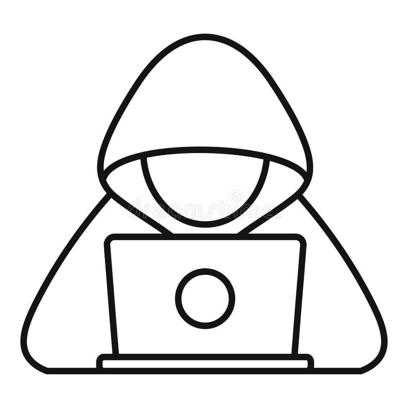Cyber Hacker Icon Outline Style Stock Vector Illustration Of Computer Fraud 168419596