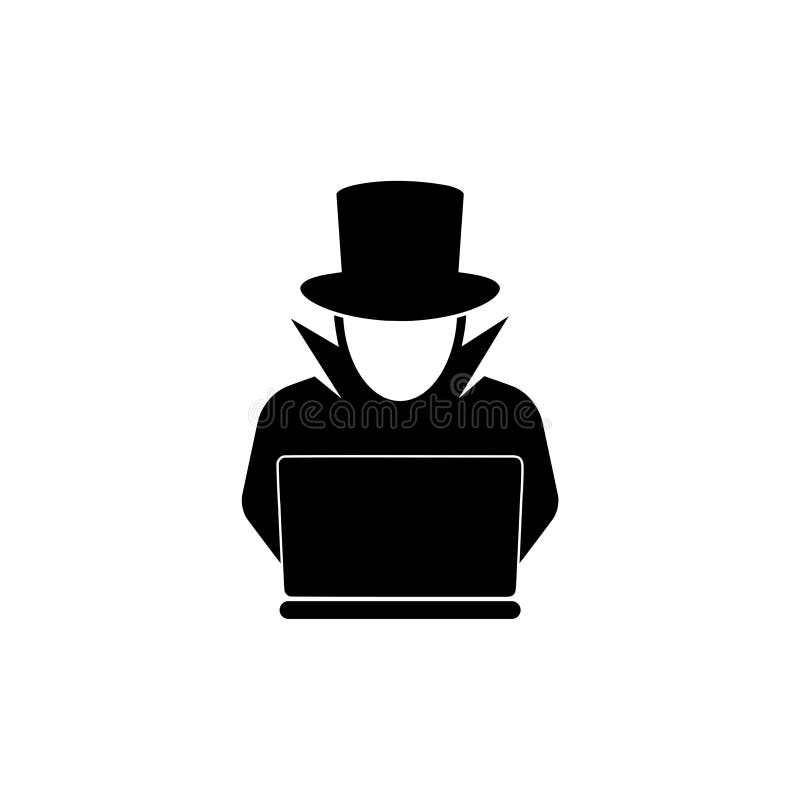 Cyber Hacker Icon Web Design Isolated On White Background Stock Vector Illustration Of