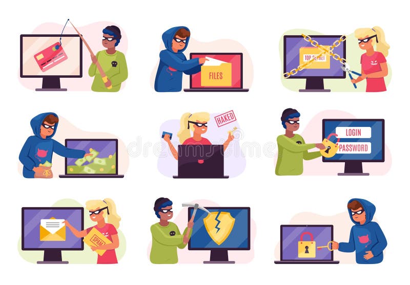 Cyber Hackers. Digital Information Thieves. Password Crackers ...