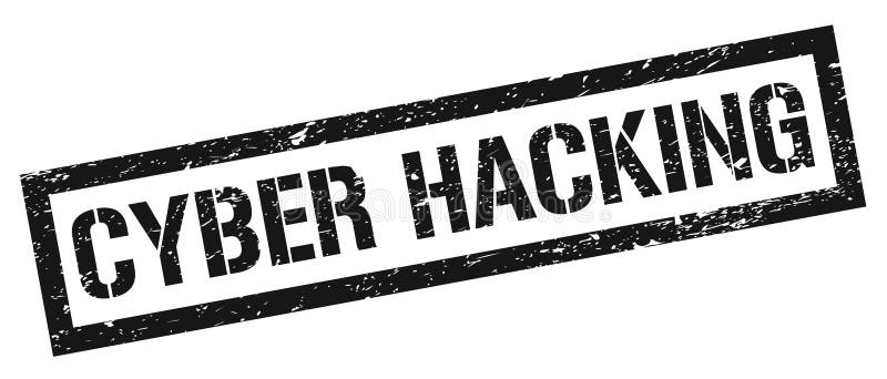 CYBER HACKING Black Grungy Rectangle Stamp Stock Illustration ...
