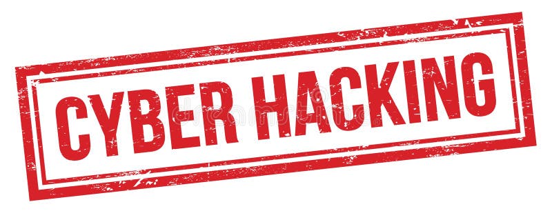 CYBER HACKING Text on Red Grungy Vintage Stamp Stock Illustration ...