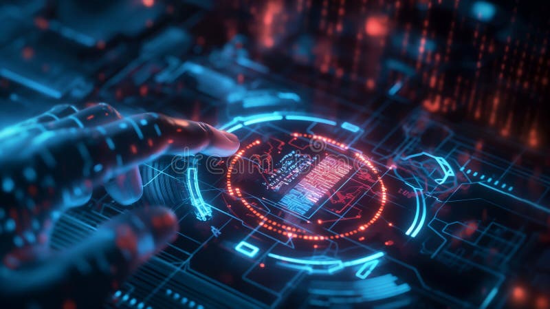 Cyber Hand Futuristic Illustration Stock Illustration - Illustration of ...