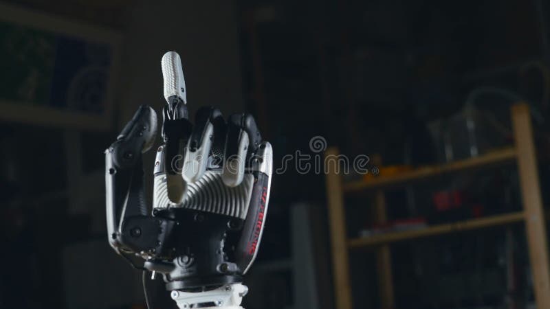 Cyber Hand, Robotic Arm Gestures. Innovative Science Concept Stock ...