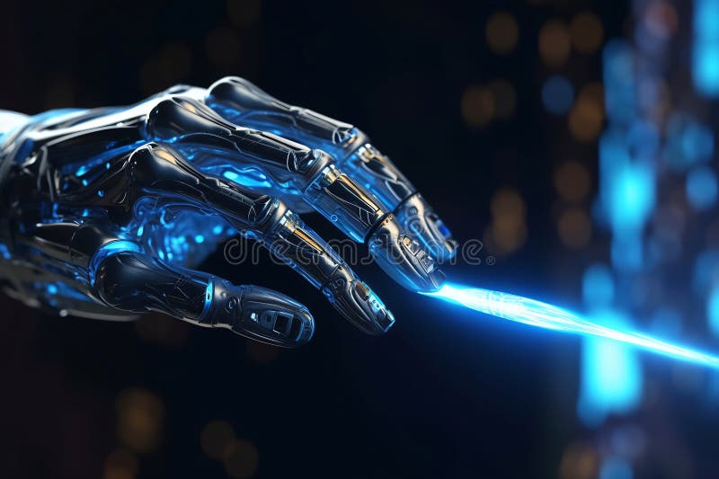 Cyber Hand Touch Digital Interface. Future Concept Technology or Cyber ...