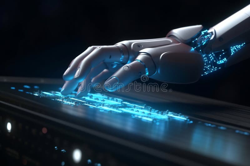 Cyber Hand Touch Digital Interface. Future Concept Technology or Cyber ...