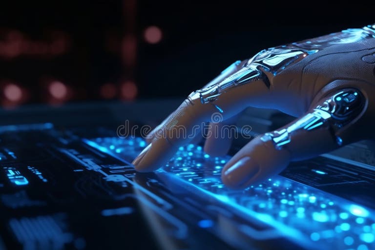 Cyber Hand Touch Digital Interface. Future Concept Technology or Cyber ...