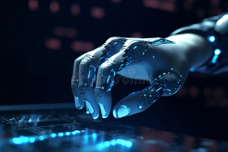 Cyber Hand Touch Digital Interface. Future Concept Technology or Cyber ...