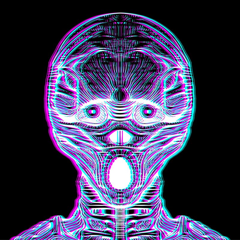 Cyber head illustration stock vector. Illustration of technology ...