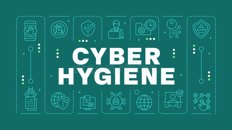 Cyber Hygiene Teal Word Concept Stock Vector - Illustration of editable ...