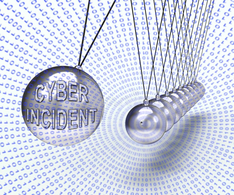 Cyber Incident Data Attack Alert 3d Rendering Stock Illustration ...