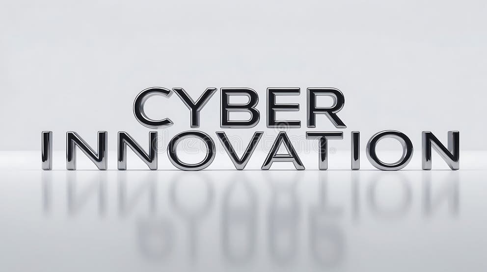Cyber Innovation Theme Featuring Bold Typography Reflecting ...