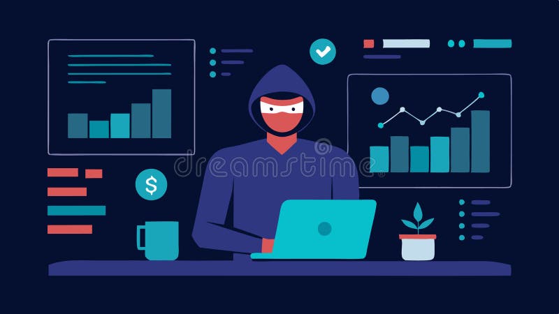 Cyber Intelligence a Scene with an Analyst Analyzing Data on a Screen ...